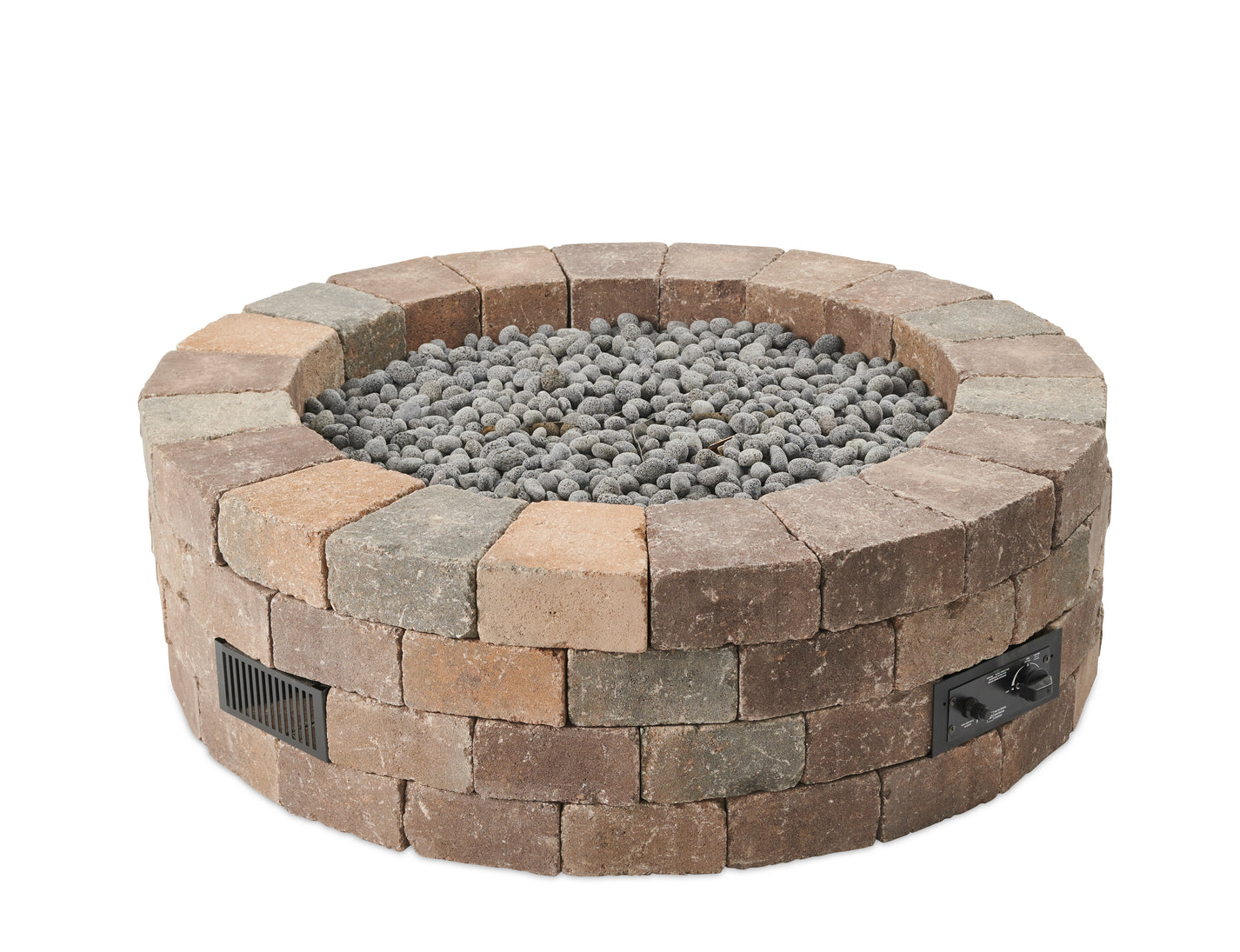 The Outdoor GreatRoom Bronson Block 52-Inch Round Fire Pit Kit with 42 ...
