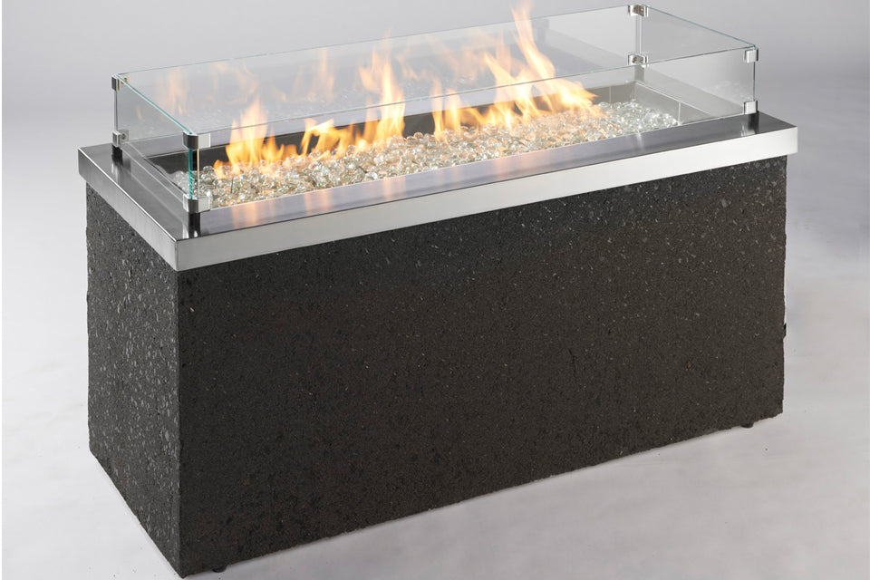 The Outdoor GreatRoom Company Key Largo 54-Inch Linear Gas Fire Pit Ta ...