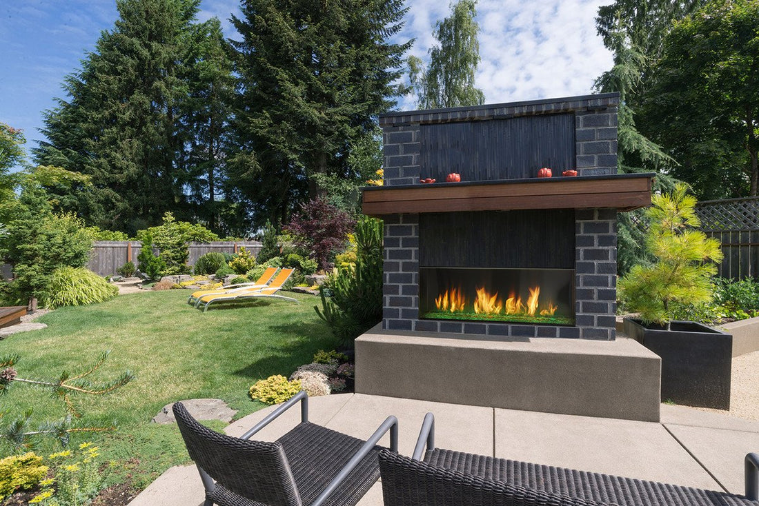 Lanai 48 inch Single Sided Outdoor Linear Gas Fireplace | Majestic ...